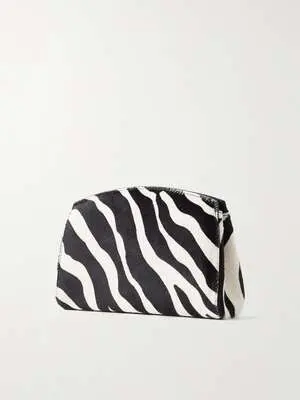 LIFFNER Minimal Pushlock Zebra-print Calf-hair Clutch