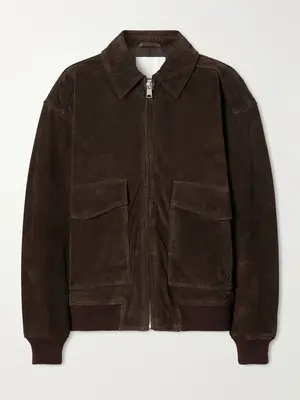 Citizens Of Humanity Vivienne Rib-trimmed Suede Jacket - Brown