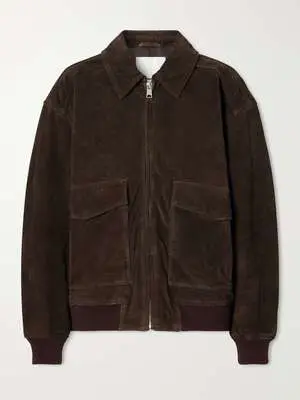 Citizens Of Humanity Vivienne Rib-trimmed Suede Jacket - Chocolate
