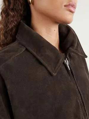 Citizens Of Humanity Vivienne Rib-trimmed Suede Jacket