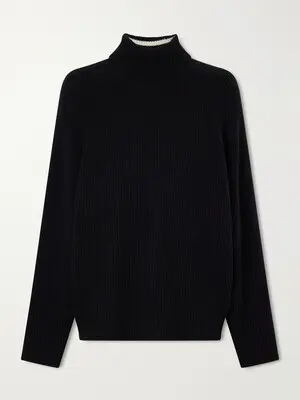 Gabriela Hearst Wigman Ribbed Cashmere Turtleneck Sweater - Black