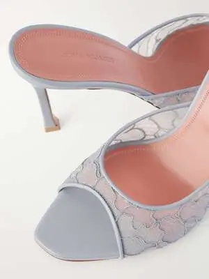 Amina Muaddi Alexa Lace Slipper 95 Sandals