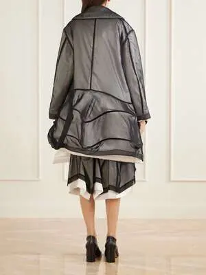 Comme Des Garçons Layered Georgette And Padded-satin Coat