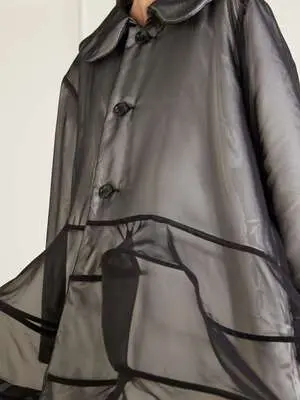 Comme Des Garçons Layered Georgette And Padded-satin Coat