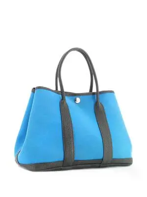 Hermès Garden Party Toile And Leather 30 Tote Bag - Blue