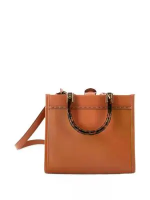 Fendi Sunshine Shopper Leather Small Tote Bag - Brown