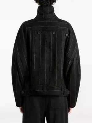 ZIGGY CHEN Pinstripe-pattern High-neck Jacket