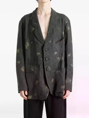 ZIGGY CHEN Jacquard-pattern Single-breasted Blazer