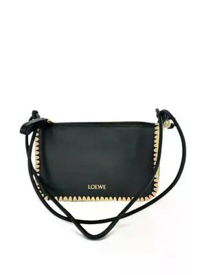 Loewe X Paula's Ibiza Rio Raffia-accent Pouch Bag - Black