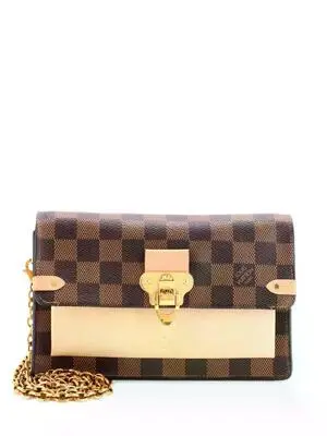 LOUIS VUITTON Vavin Chain Wallet Nm Damier With Leather Crossbody Bag - Neutrals