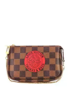 LOUIS VUITTON Pochette Accessoires Limited Edition Damier Mini Clutch Bag - Brown