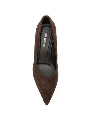 LINDA BAUMANN Woven Pointed-toe Pumps