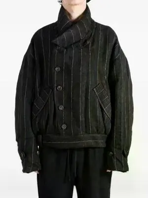 ZIGGY CHEN Pinstripe-pattern High-neck Jacket