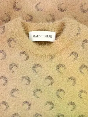 MARINE SERRE Fluffy Moon Jacquard Knit Crew-neck Sweater