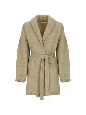 KANGRA Belted Shawl-collar Coat