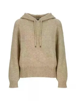 KANGRA Drawstring Knit Hoodie - Neutrals
