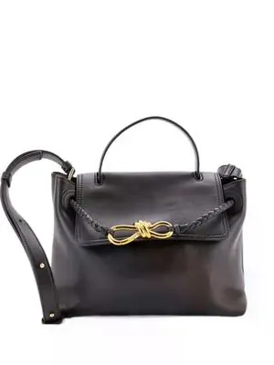 Bottega Veneta Ciao Ciao Top Handle Bag Leather With Intrecciato Detail Small Satchel - Brown