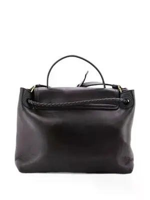 Bottega Veneta Ciao Ciao Top Handle Bag Leather With Intrecciato Detail Small Satchel - Brown