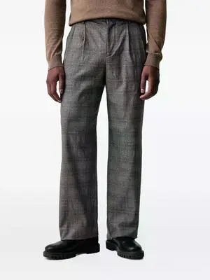 Paul Smith Checked Pleat-detail Trousers - Grey