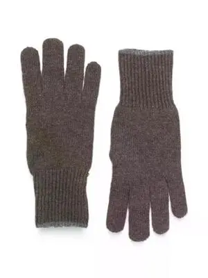 Brunello Cucinelli Ribbed-knit Gloves - Brown