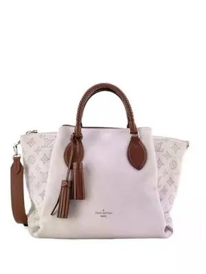LOUIS VUITTON Haumea Handbag Mahina Leather Satchel - Grey