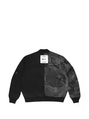 AAPE BY *A BATHING APE X Alpha Industries Camouflage-panel Reversible Bomber Down Jacket - Green