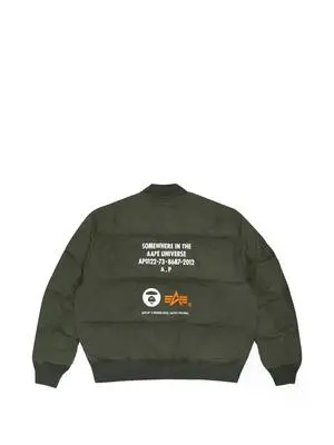 AAPE BY *A BATHING APE X Alpha Industries Camouflage-panel Reversible Bomber Down Jacket
