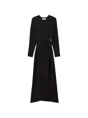 Ba&sh Bamaya Buckle-detail Ribbed-knit Midi Dress - Grey