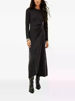 Ba&sh Bamaya Buckle-detail Ribbed-knit Midi Dress