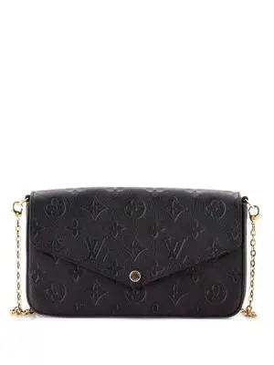 LOUIS VUITTON Felicie Pochette Monogram Empreinte Leather Crossbody Bag - Black