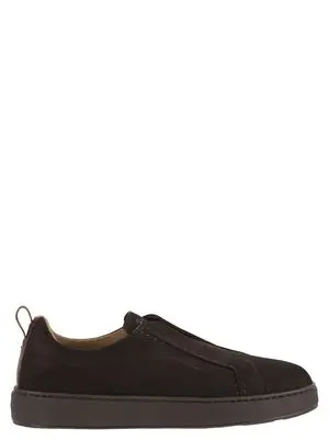Santoni Victoryl26 Soft Leather Slip-on Trainers - Brown