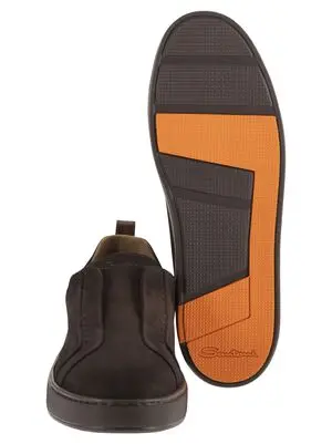 Santoni Victoryl26 Soft Leather Slip-on Trainers - Brown