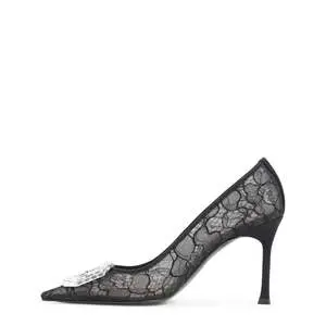 Amina Muaddi Camelia Lace Pump