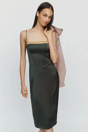 Anthropologie Open Back Slip Midi Dress