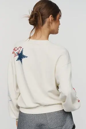 PILCRO Niki 100% Cotton Graphic Sweatshirt