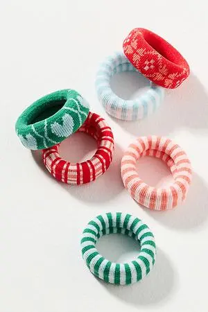 Anthropologie Bubble Hair Ties, Set Of 6 - Multi