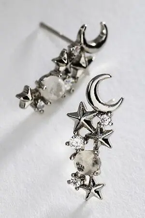Anthropologie Celestial Crawler Earrgs - Silver