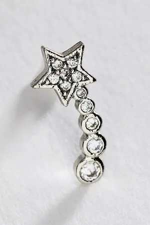 Anthropologie Shootg Star Crystal Crawler Earrgs - Silver