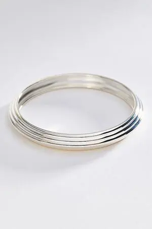 MASLO Pascale Bangle Bracelet - Silver