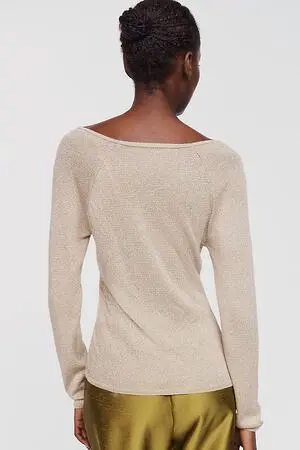 PILCRO She Cowl Neck Long Sleeve Top - Gold