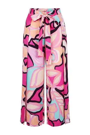TIGER AND THE MONKEY The Marianna Floral Silky Wrap Pants - Pink