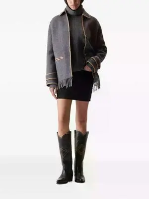 FORTELA Danika Fringed Coat - Brown