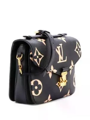 LOUIS VUITTON Pochette Metis Bicolor Monogram Empreinte Giant Crossbody Bag - Black