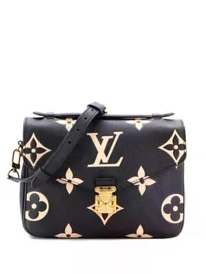 LOUIS VUITTON Pochette Metis Bicolor Monogram Empreinte Giant Crossbody Bag - Black
