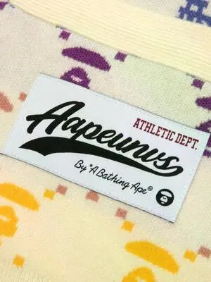 AAPE BY *A BATHING APE Aapeunvs Moonface Logo-pattern Cardigan - Neutrals