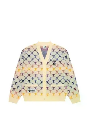 AAPE BY *A BATHING APE Aapeunvs Moonface Logo-pattern Cardigan - Neutrals