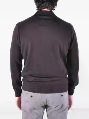 KANGRA Long-sleeve Polo Shirt - Brown