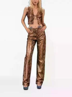 HEIRA LEATHERWEAR Medusa Snakeskin-embossed Vest