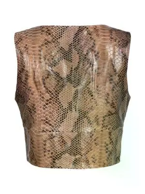 HEIRA LEATHERWEAR Medusa Snakeskin-embossed Vest