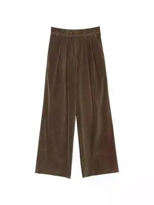 PT TORINO Pleated Corduroy Trousers - Brown